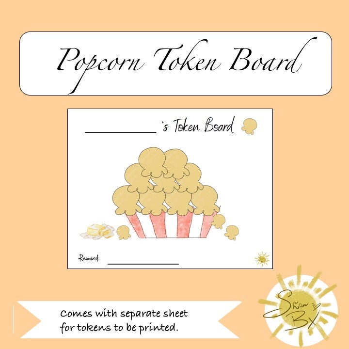 Popcorn Token Board (printable) - Etsy