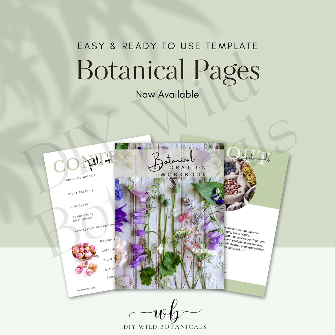 Herbalist Journal PDF, Printable Worksheets, Botanical Notebook, Herb ...