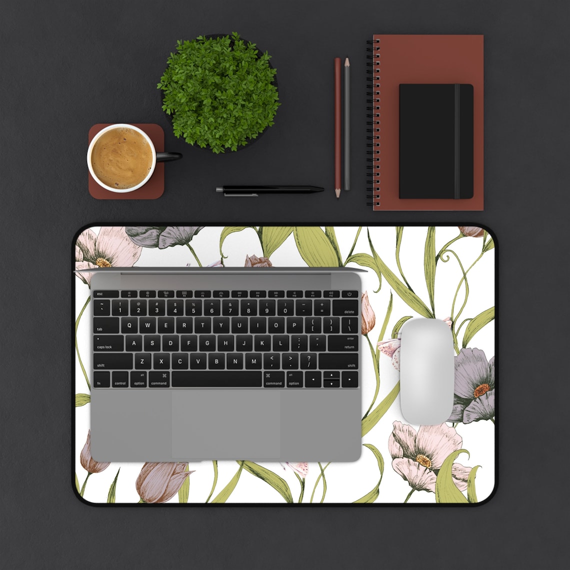 Botanical Desk Mat, Cubical Decor, Cute Desk Accessory Aesthetic Desk ...