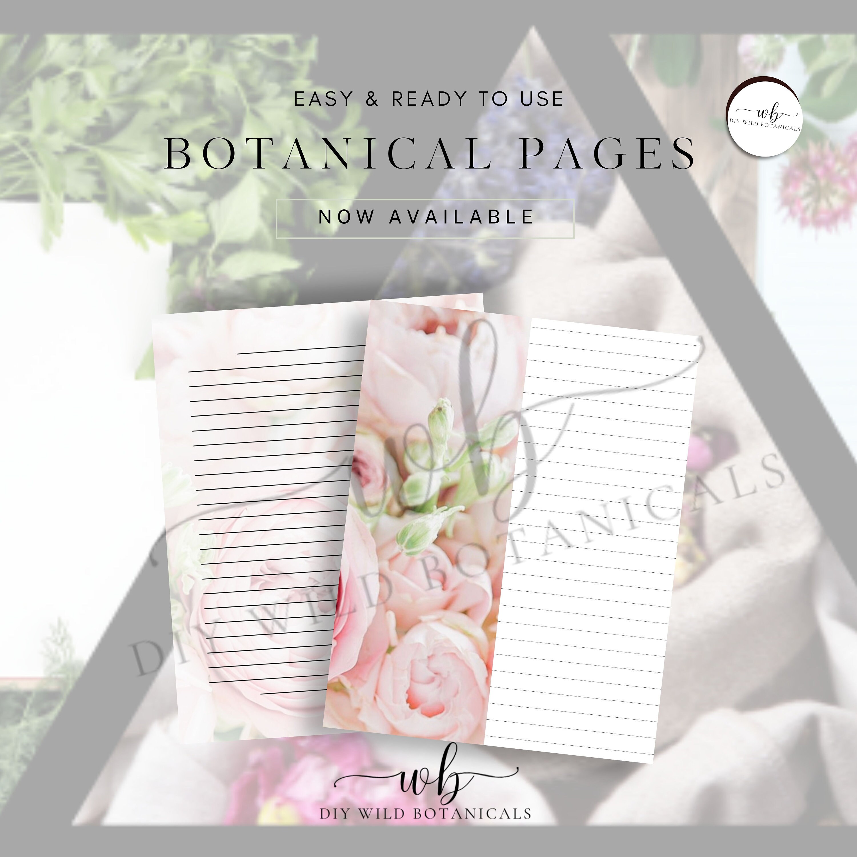 Rose Blooms, Printable Stationary Lined Paper, Printable Writing Paper ...