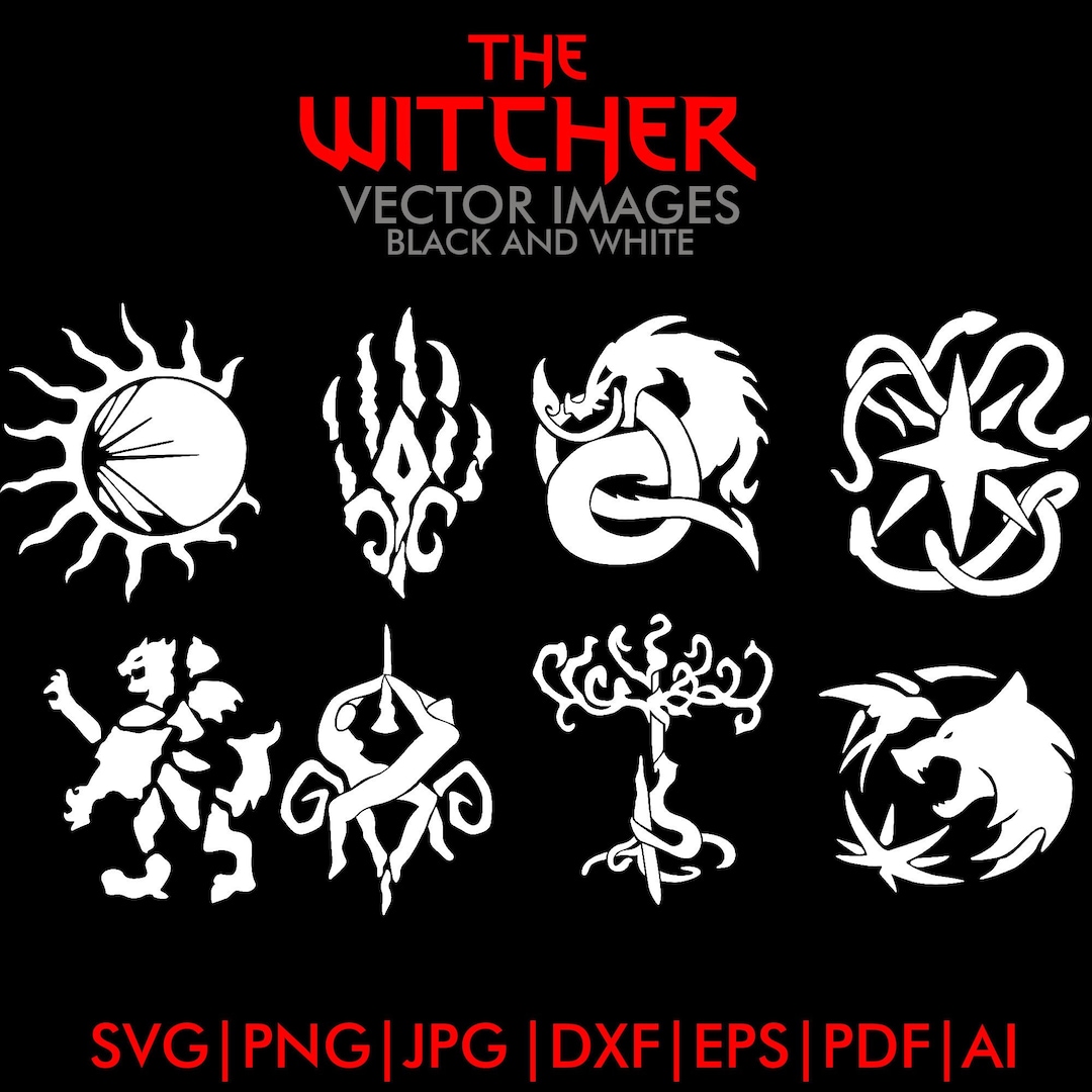 Witcher Svg Bundle Pack Witcher Vector Png White Wolf Svg - Etsy