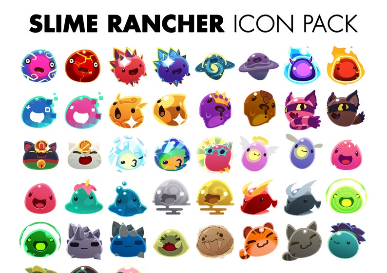 Slime Rancher Cute Icons Png Pack Slime Rancher Gamer Gift Slime ...