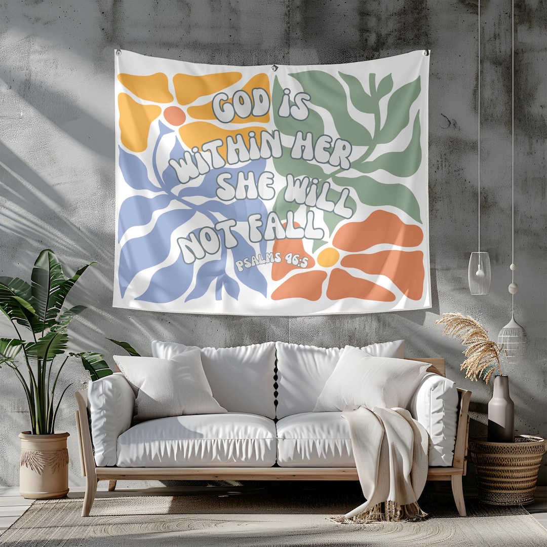 Boho Christian Wall Tapestry Bible Verse Wall Art Faith Tapestries ...