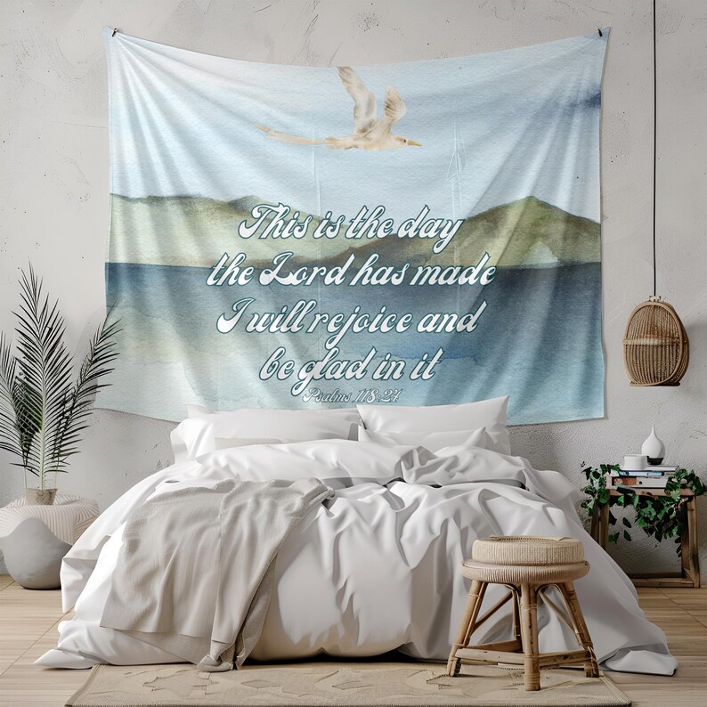 Christian Nature Wall Art, Bible Verse Wall Tapestry, Faith Tapestries ...
