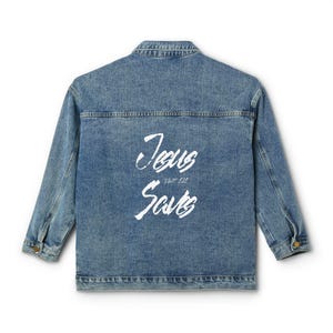 Jesus Denim Jacket, Christian Jean Jacket, Bible Verse Denim Jacket ...