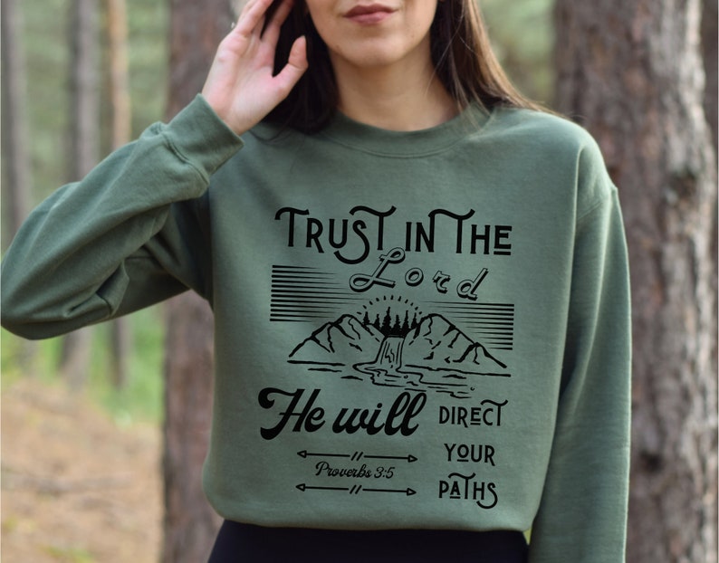 Christian Sweatshirt Bible Verse Sweatshirt Trust in the Lord ...