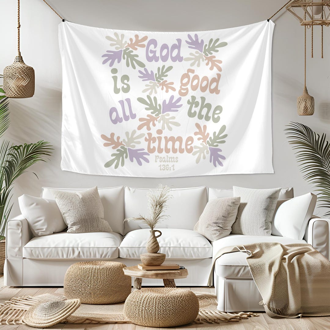 God is Good Wall Art Christian Tapestry Faith Wall Art Bible Verse Home ...