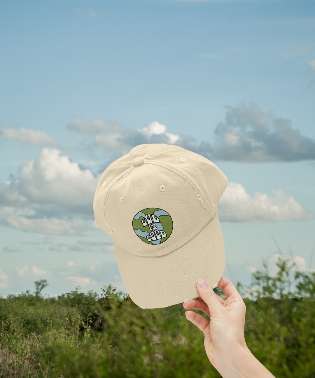 God is Good Cap: Christian Distressed Cotton Twill Hat - Etsy