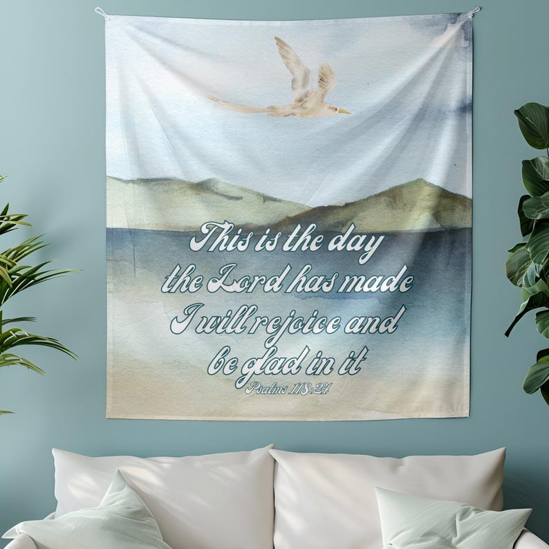 Christian Nature Wall Art, Bible Verse Wall Tapestry, Faith Tapestries ...