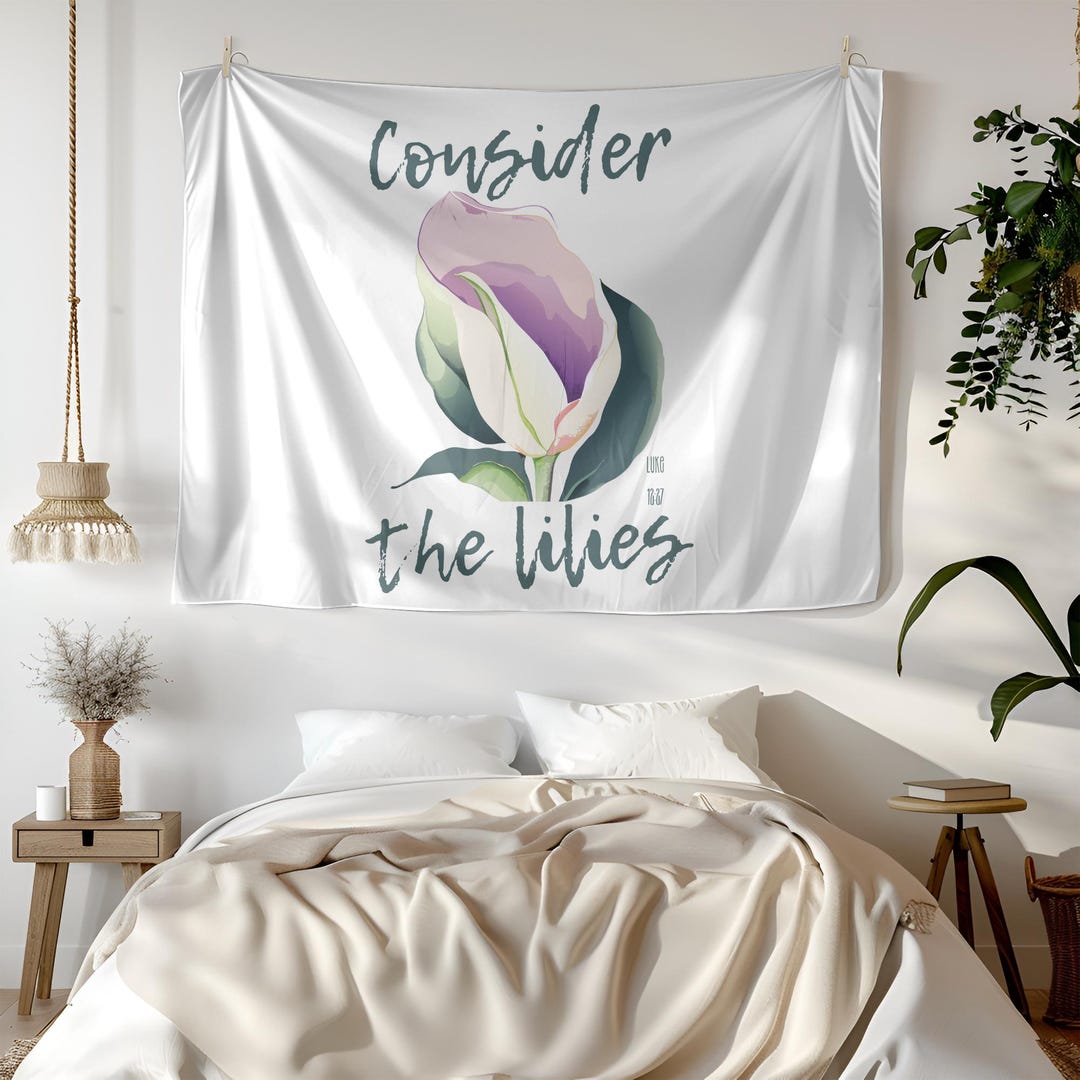 Bible Verse Floral Wall Tapestry Christian Tapestry Wall Hanging Faith ...