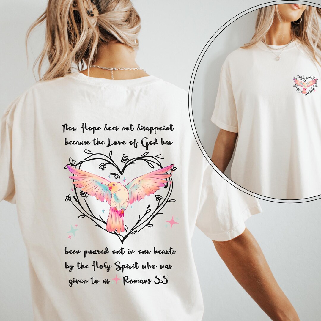 Holy Spirit Christian Shirts for Women, Romans 5:5 Tshirt, Dove Faith ...