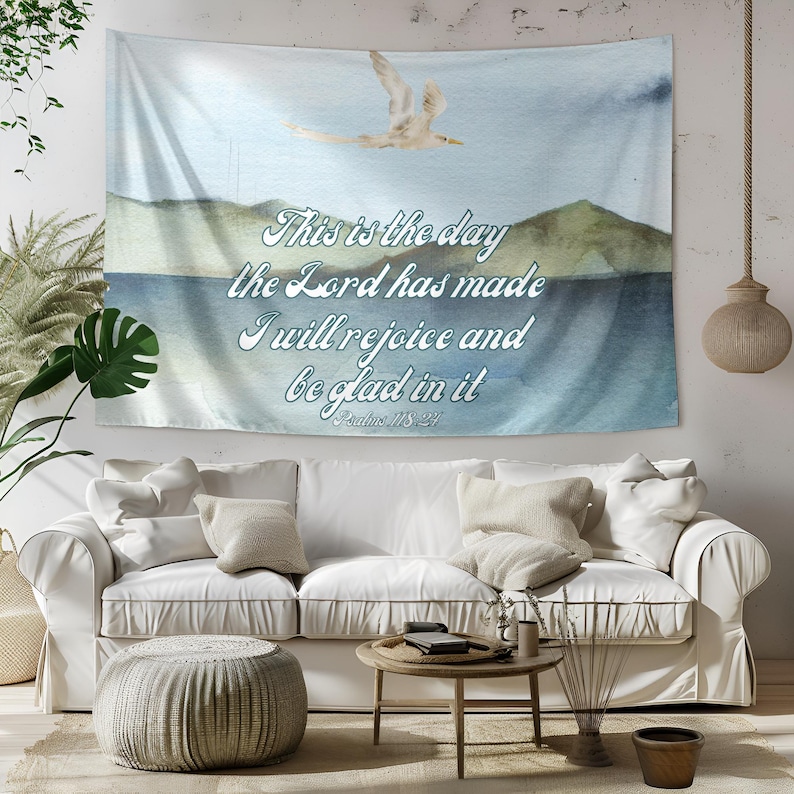 Christian Nature Wall Art, Bible Verse Wall Tapestry, Faith Tapestries ...