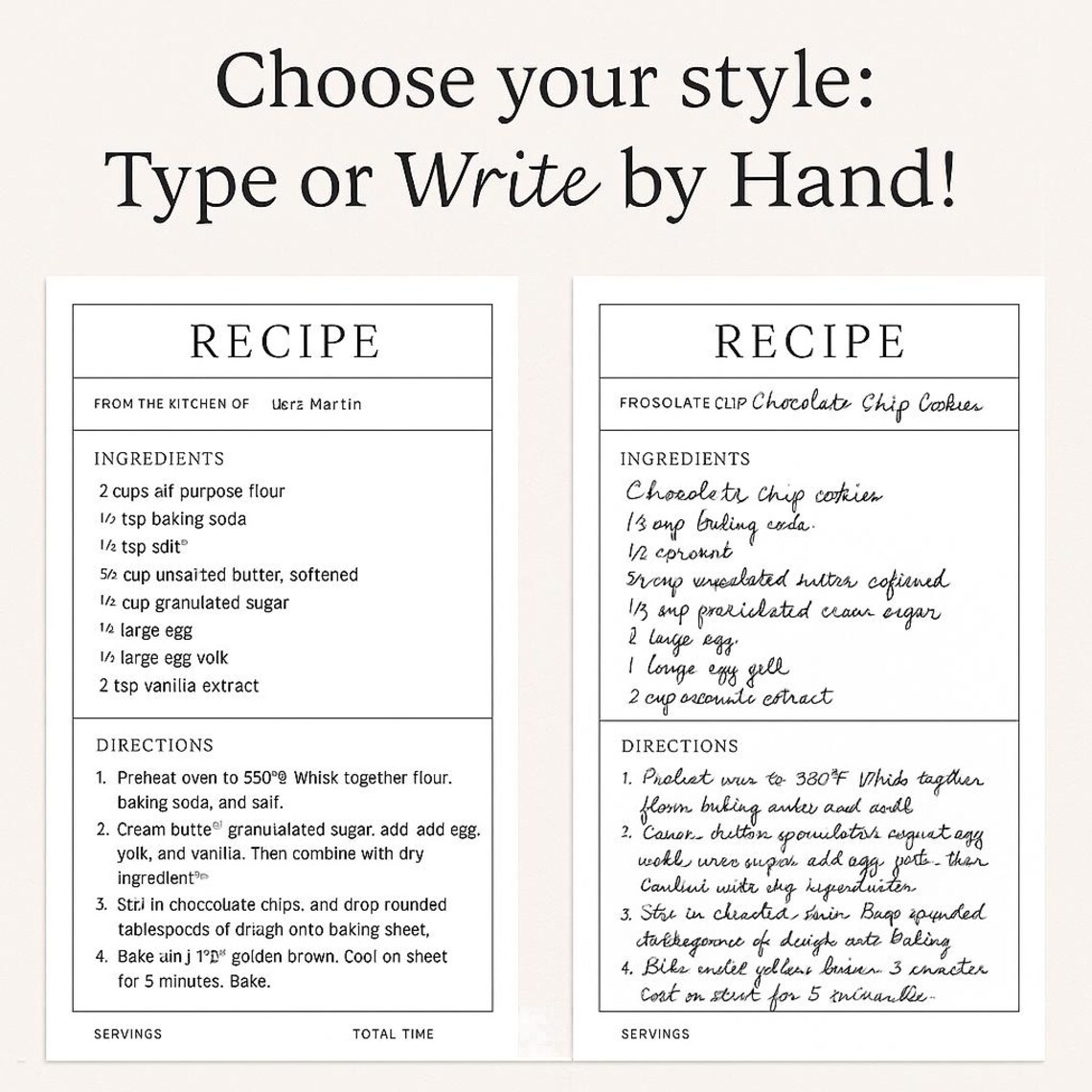 Editable Family Recipe Book Template | Printable PDF Binder Pages ...