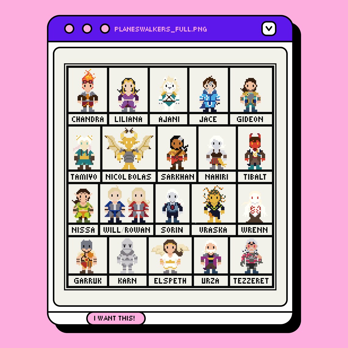 Planeswalkers MTG Magic the Gathering Ross Stitch Pattern Embroidery ...