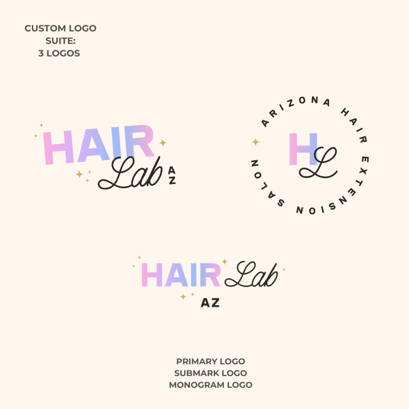 CUSTOM Logo Suite 3 Logos Primary Logo Submark Logo - Etsy