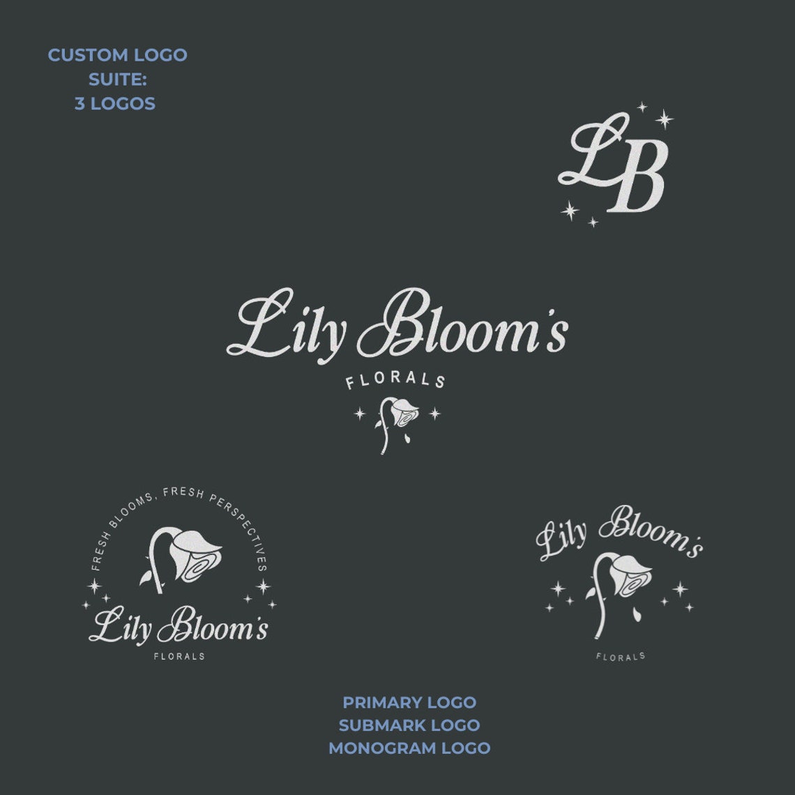 CUSTOM Logo Suite 3 Logos Primary Logo Submark Logo - Etsy