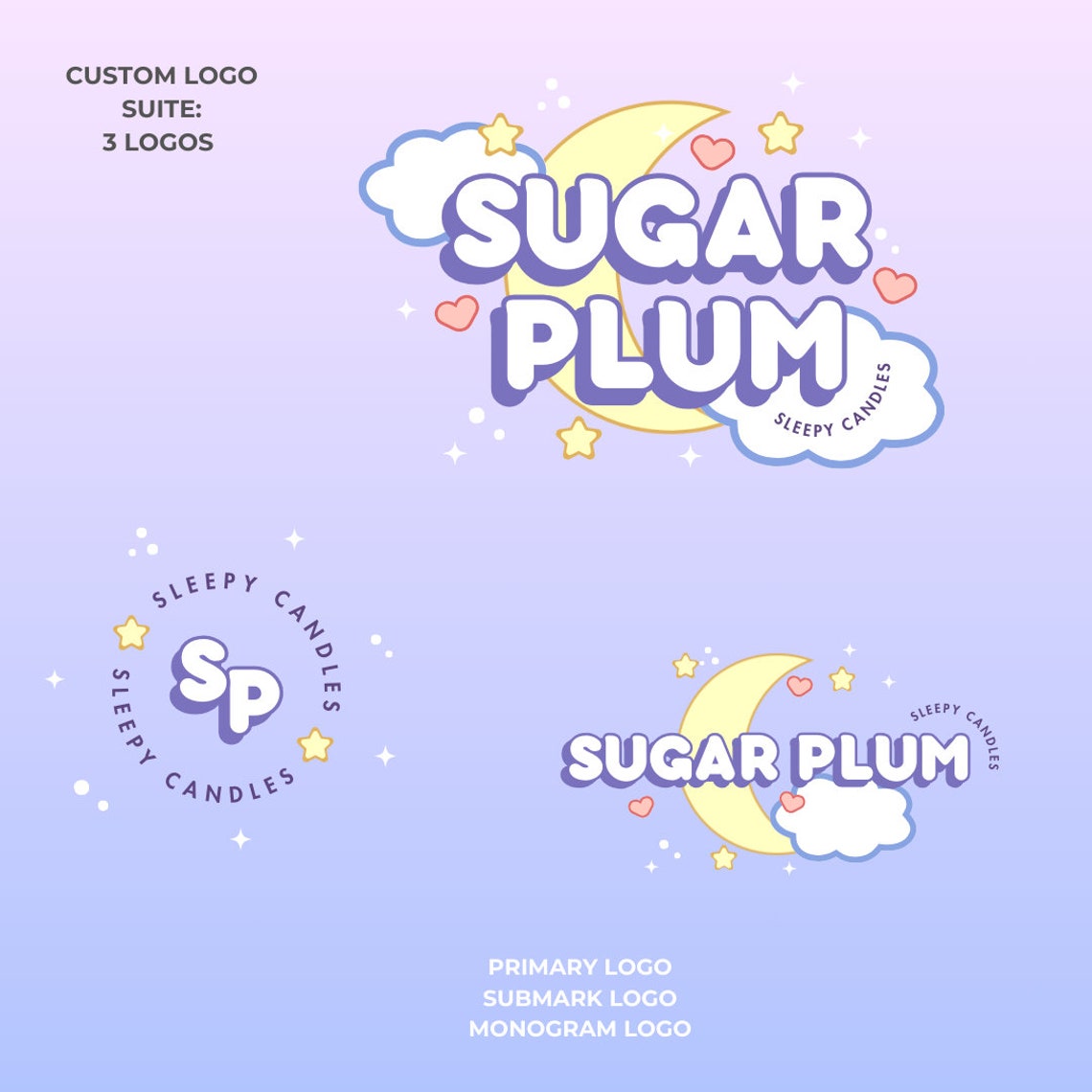 CUSTOM Logo Suite 3 Logos Primary Logo Submark Logo - Etsy