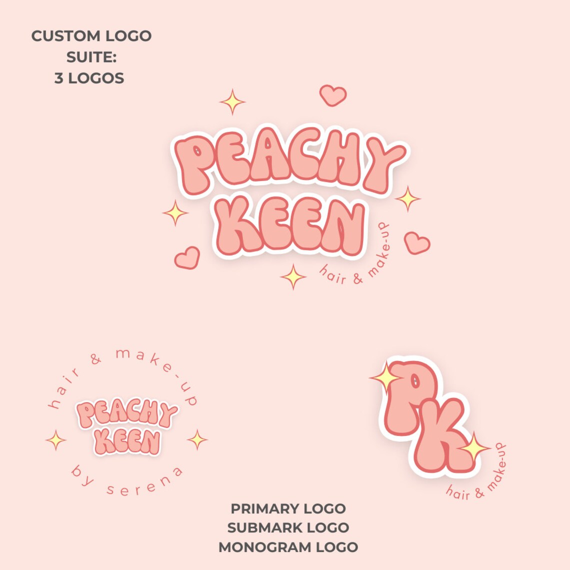 CUSTOM Logo Suite 3 Logos Primary Logo Submark Logo - Etsy