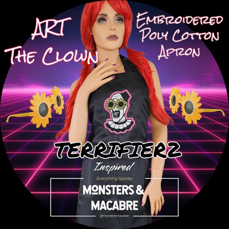 TERRIFIER 2 Inspired, ART the Clown With Sunflower Glasses Embroidered ...