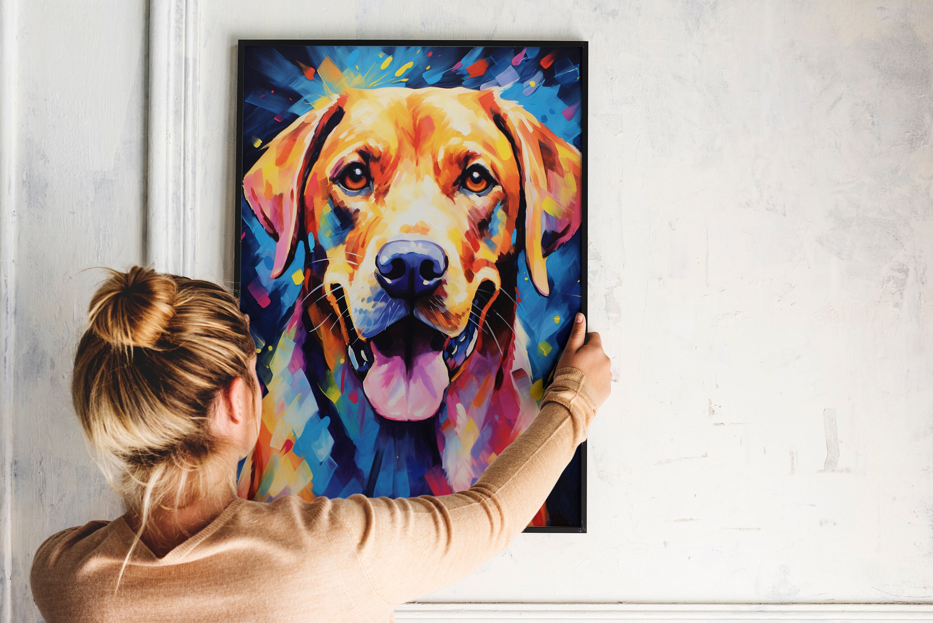 Golden Labrador Art Print Vibrant Oil Painting Style - Etsy