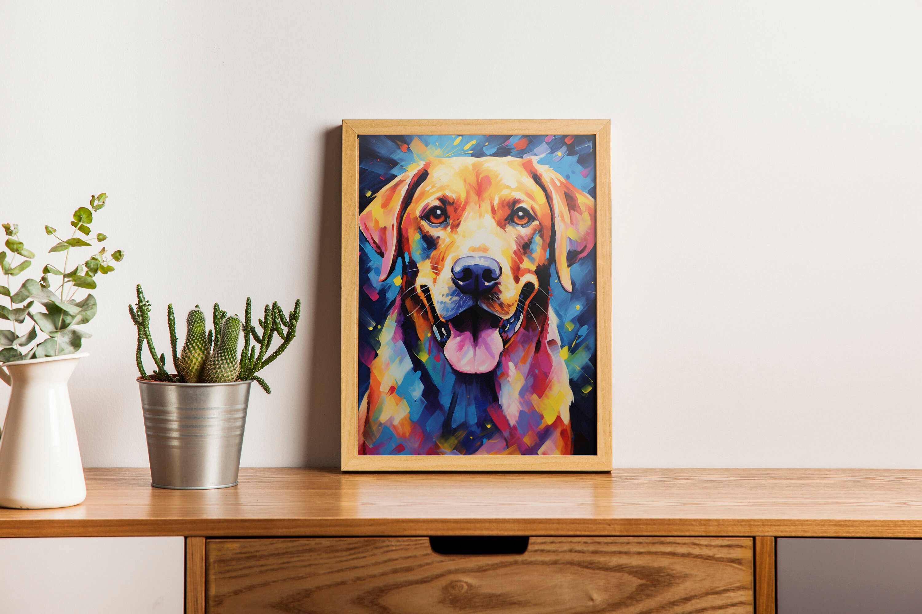 Golden Labrador Art Print Vibrant Oil Painting Style - Etsy