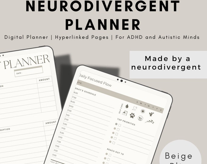 Adult Neurodivergent Planner (made by a Neurodivergent), ADHD Planner ...