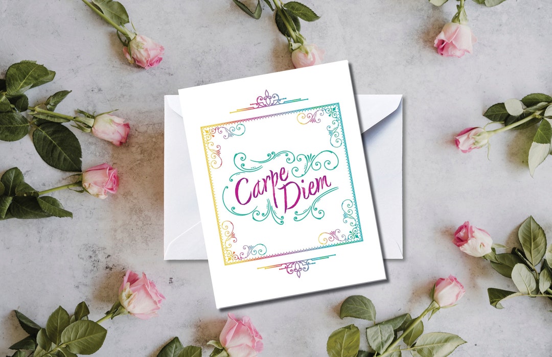 Carpe Diem Note Cards, Set of 8, 4.25 X 5.5 Inch Cards, Seize the Day ...