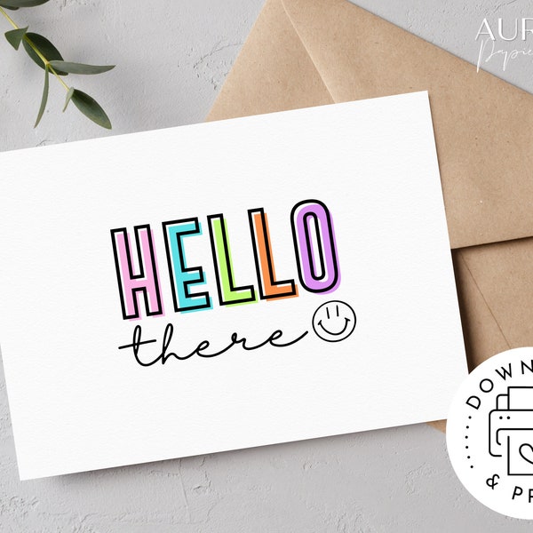 Hello Greeting Card - Etsy