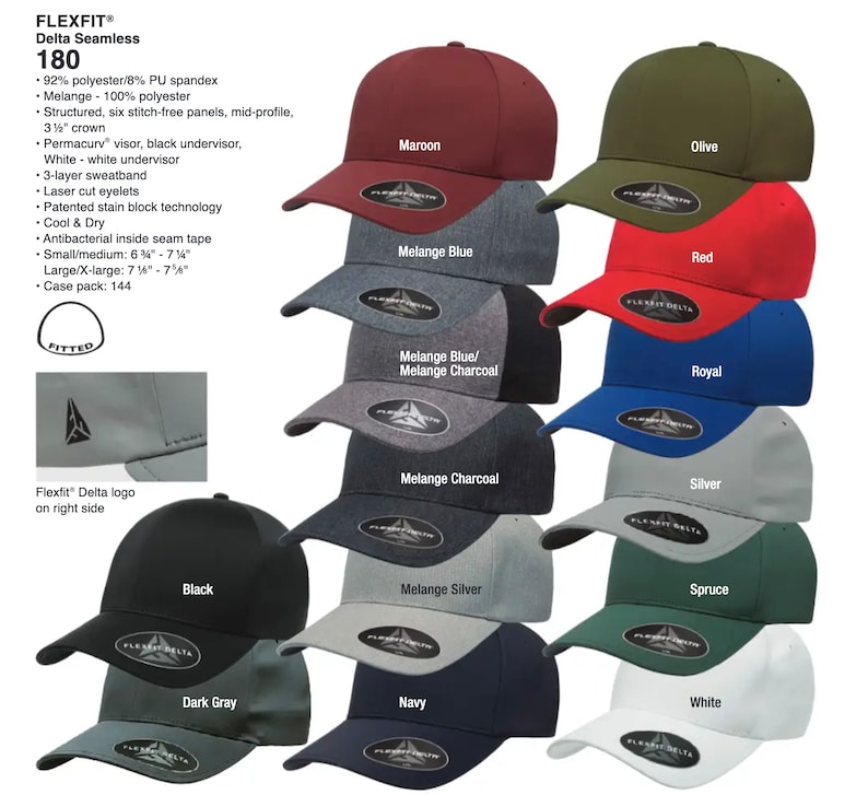 Custom Embroidery Flexfit Delta Hat: Personalized Logo or Text - Etsy