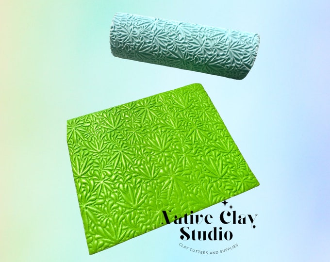 Cannabis Weed Leaf Clay Texture Roller - Etsy