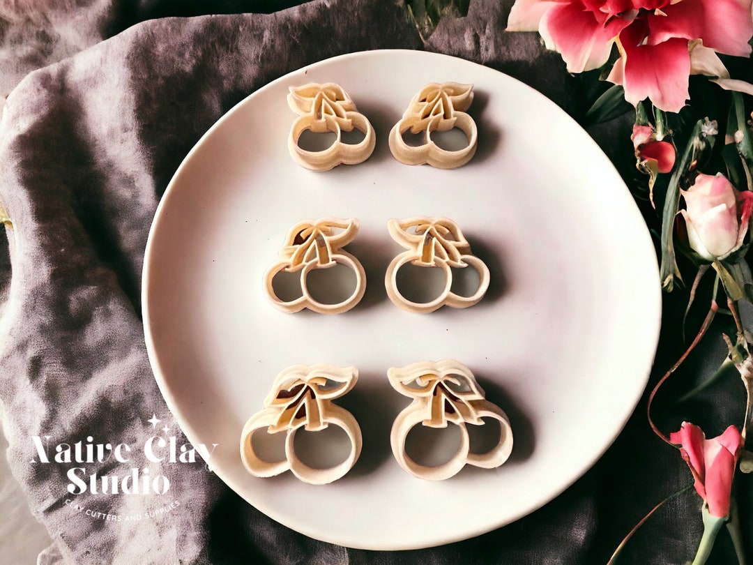 Cherry Cherries Mirrored Set Polymer Clay Cutter .4mm Cutting Edge Set ...