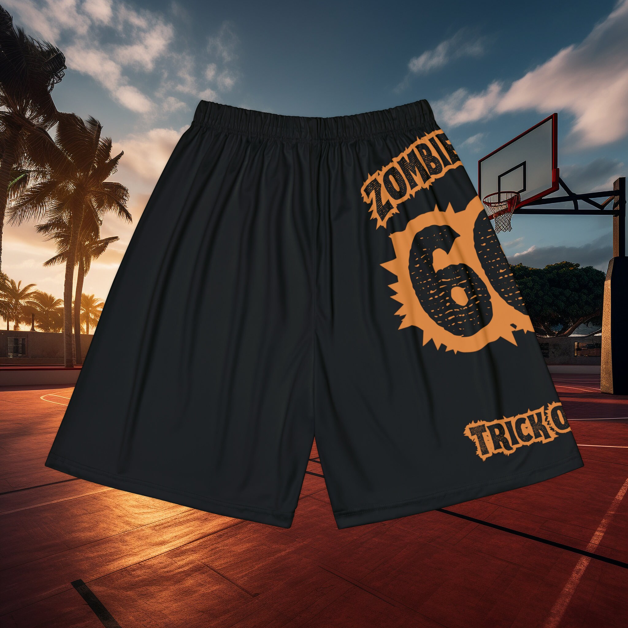 Creepy Halloween Basketball Player Shorts - Spooky Costume Pants for ...