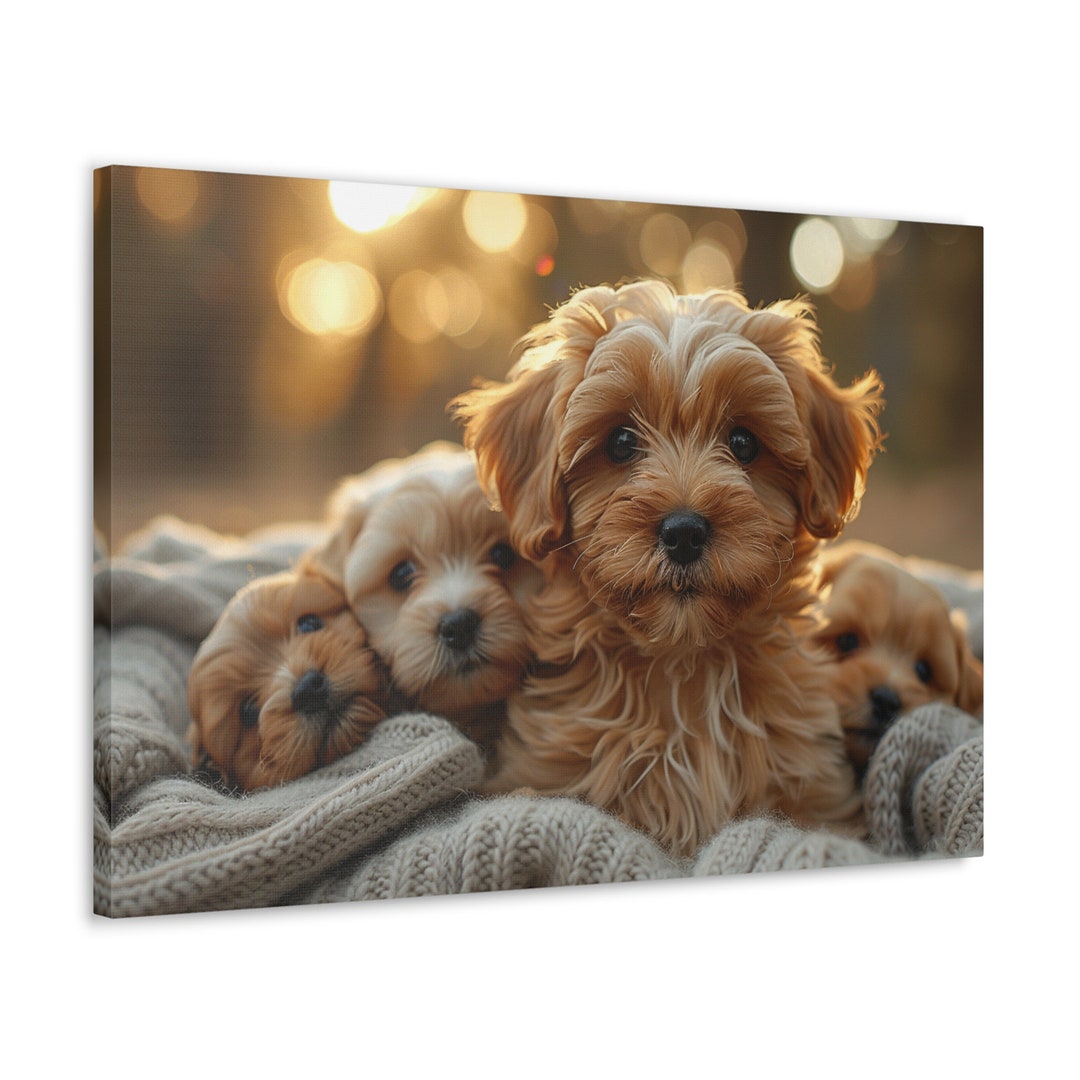Cavoodle Family Portrait "canvas" Cavoodle Puppy, Cavoodle Home Decor ...
