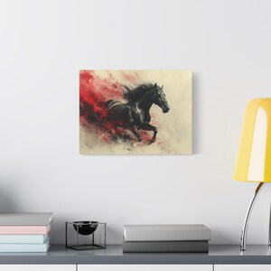 Wild Horse Canvas Art | Red Splash Equestrian Wall Decor, Matte Print ...