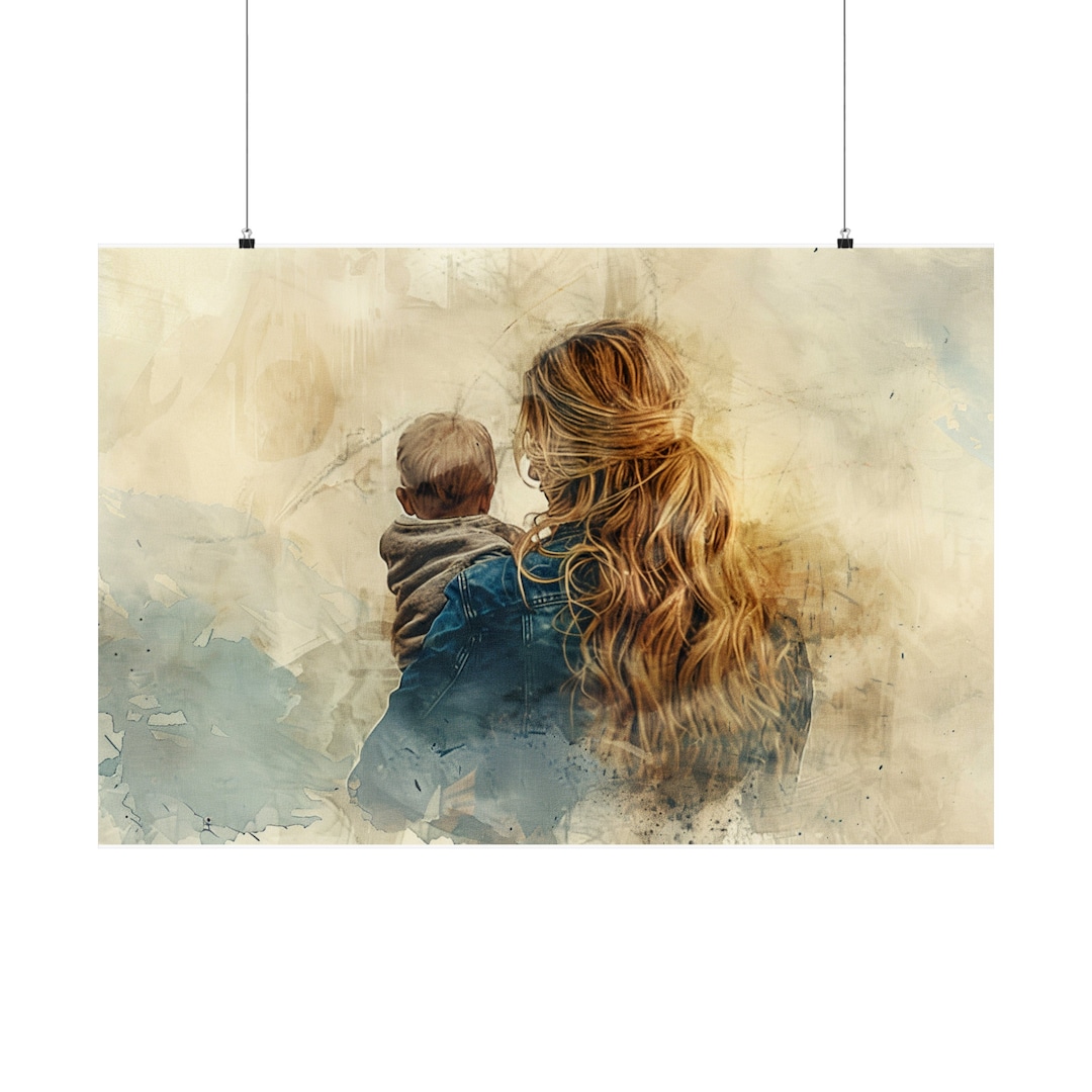 A Serene Mother-child Bond "poster" Motherhood Art - Emotional Painting ...