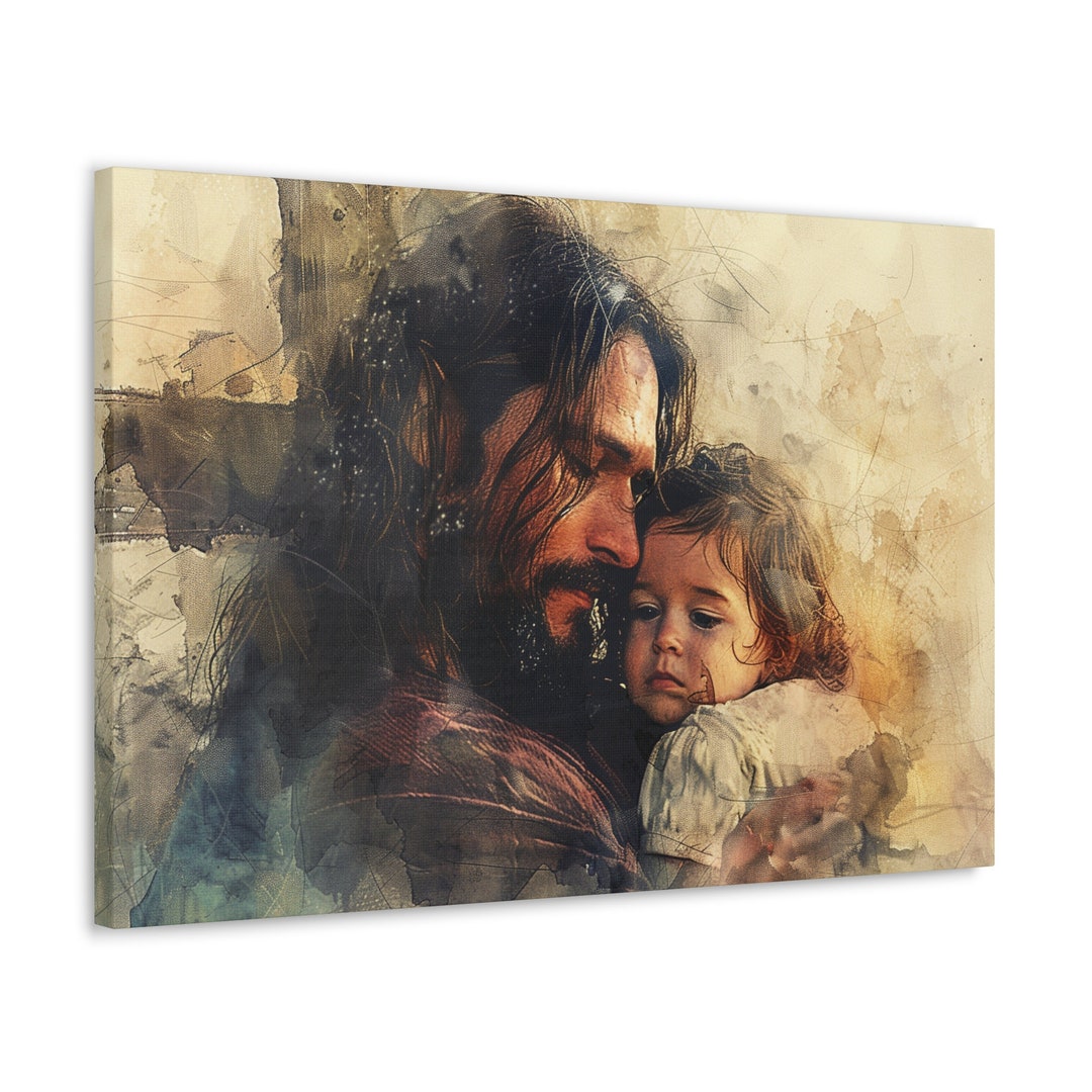 Embrace of Affection "canvas Art" Jesus Christ Snuggling With an Infant ...