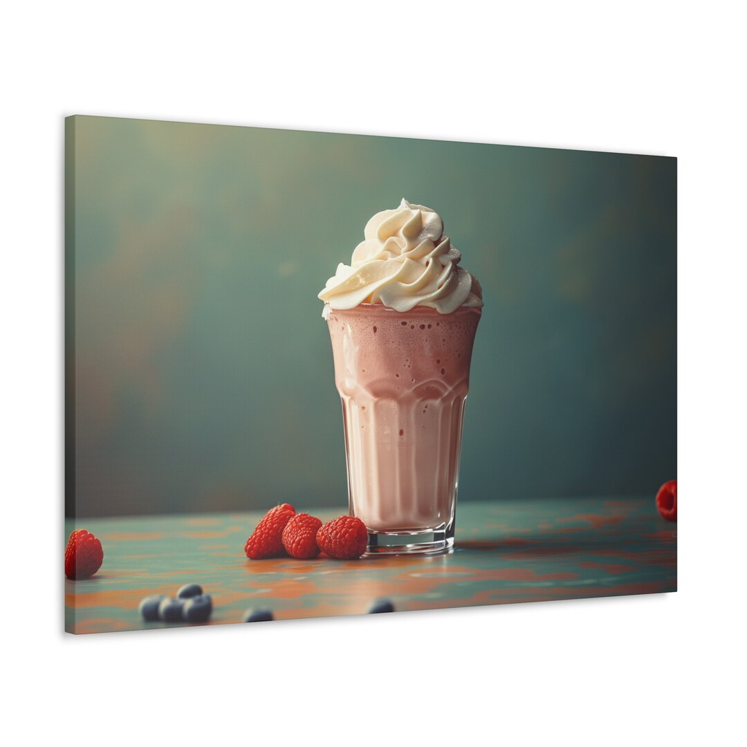 Raspberry Milkshake Dream "canvas" Summer Drink - Ice Cream Parlor ...