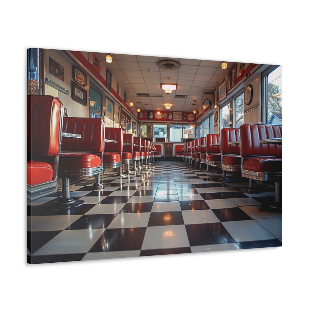 Classic Diner Vibes canvas Diner Decor Americana Decor 50s Diner Decor ...