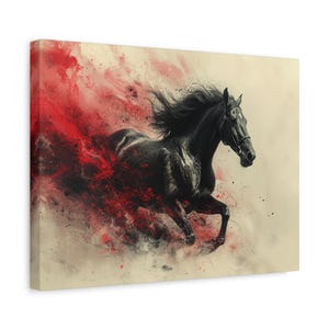 Wild Horse Canvas Art | Red Splash Equestrian Wall Decor, Matte Print ...