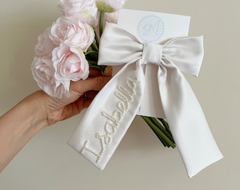 Custom Name Bow for Girl Personalized Name Hair Bow With Name Birthday ...