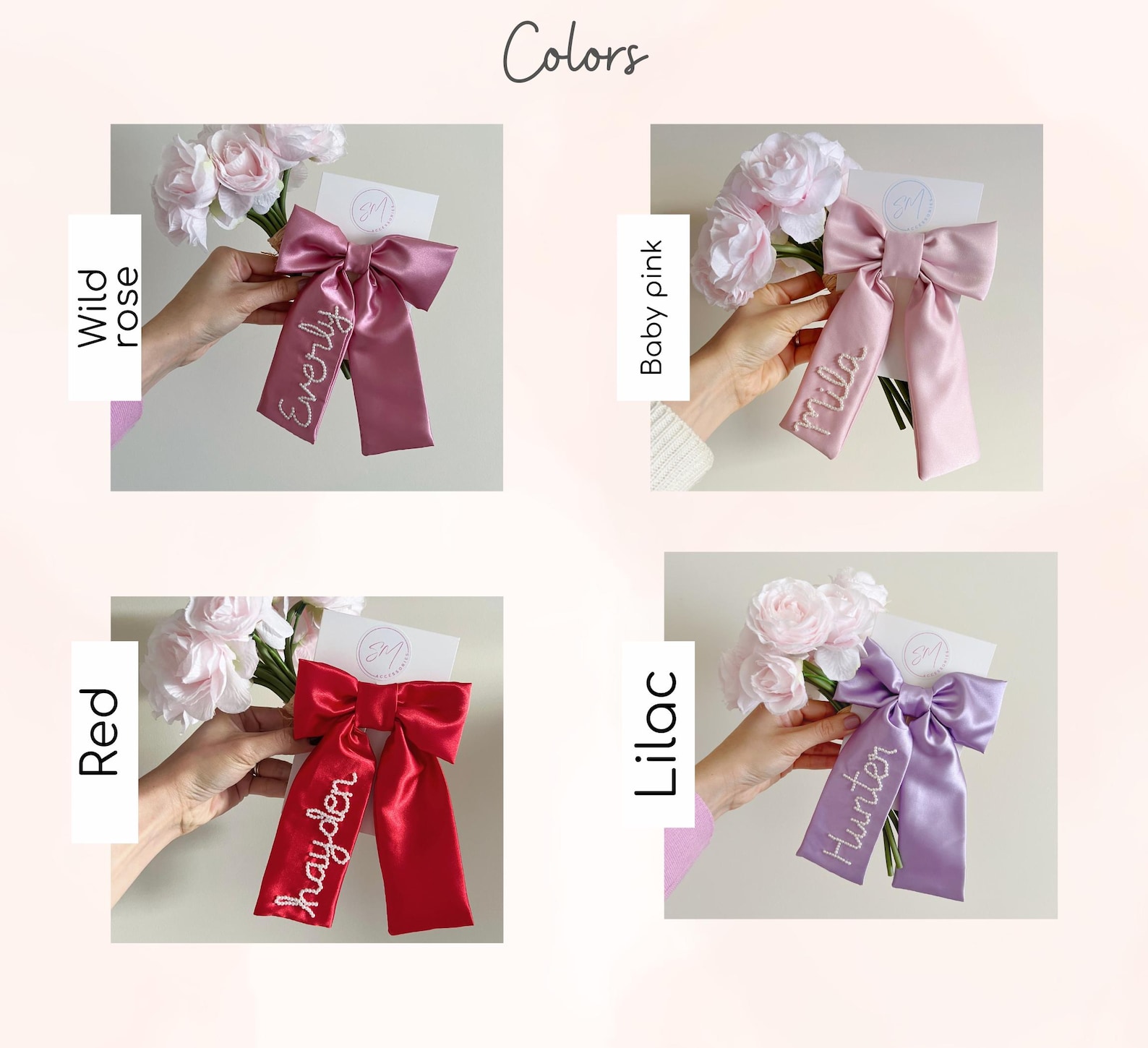Custom Name Bow Personalized Bow Flower Girl Bow Custom Bow Custom Hair ...