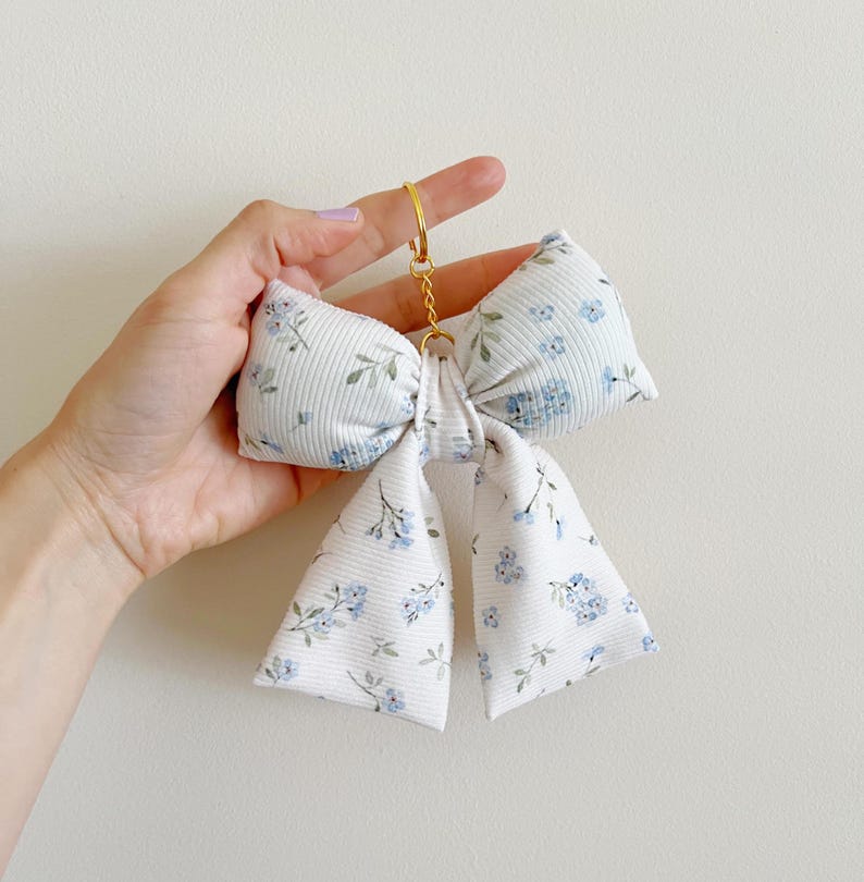 Puffy Bow Keychain Handbag Charm Cute Keychains Custom Initial Bow ...