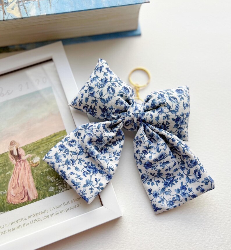 Puffy Bow Keychain Handbag Charm Cute Keychains Custom Initial Bow ...