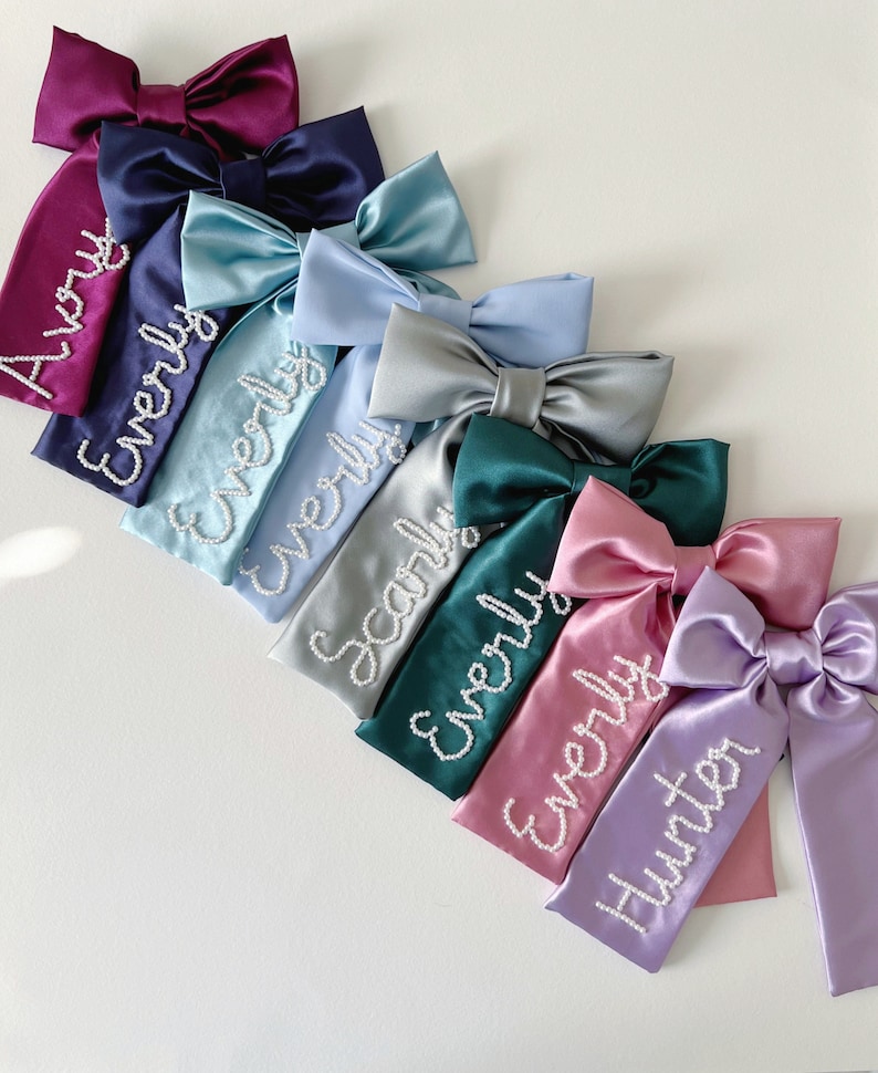Custom Name Bow for Girl Personalized Name Hair Bow With Name Birthday ...