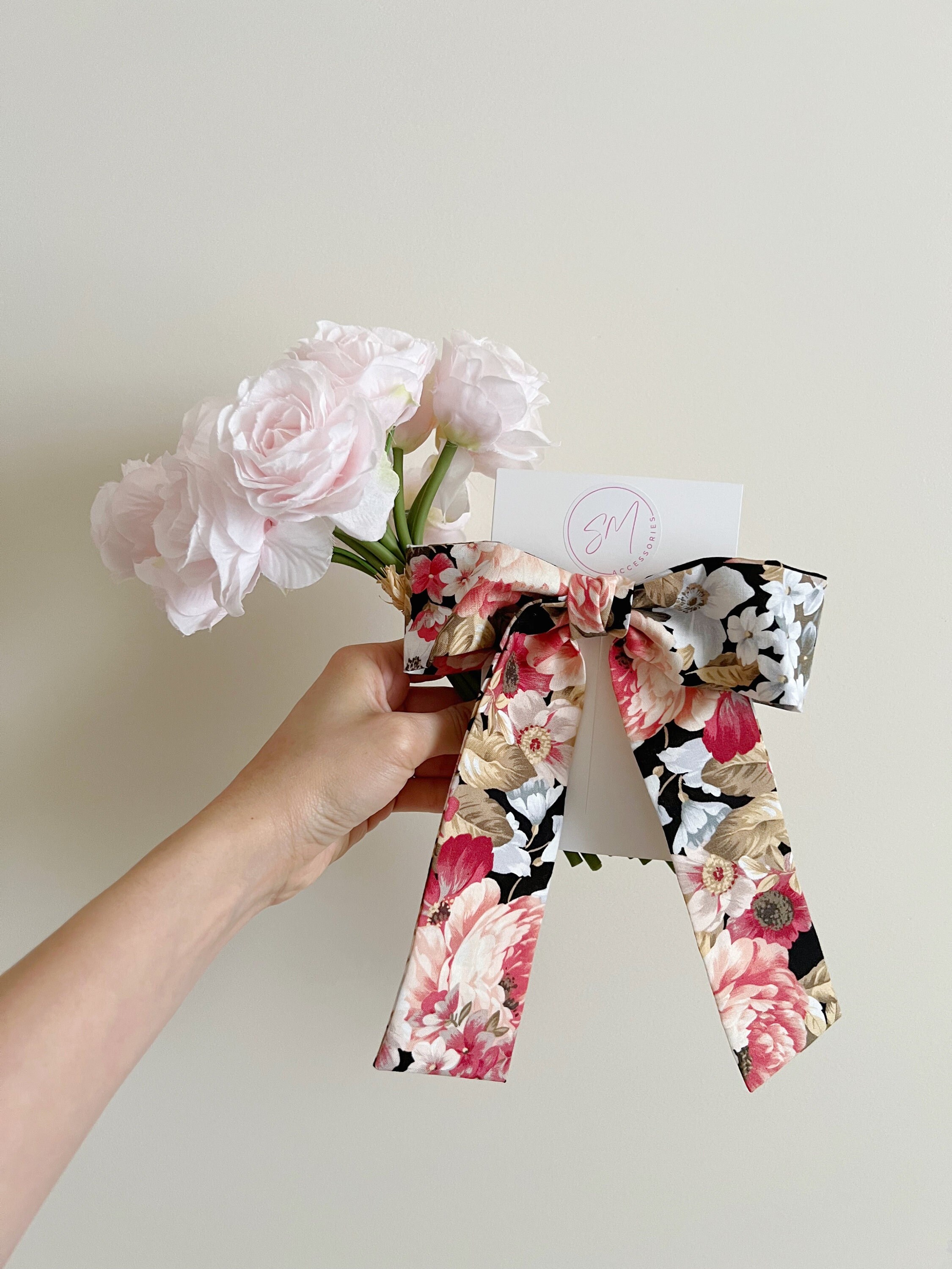 Floral Hair Bow. Spring Hair Accessories. Coquette BOW. Spring Hair Bow ...