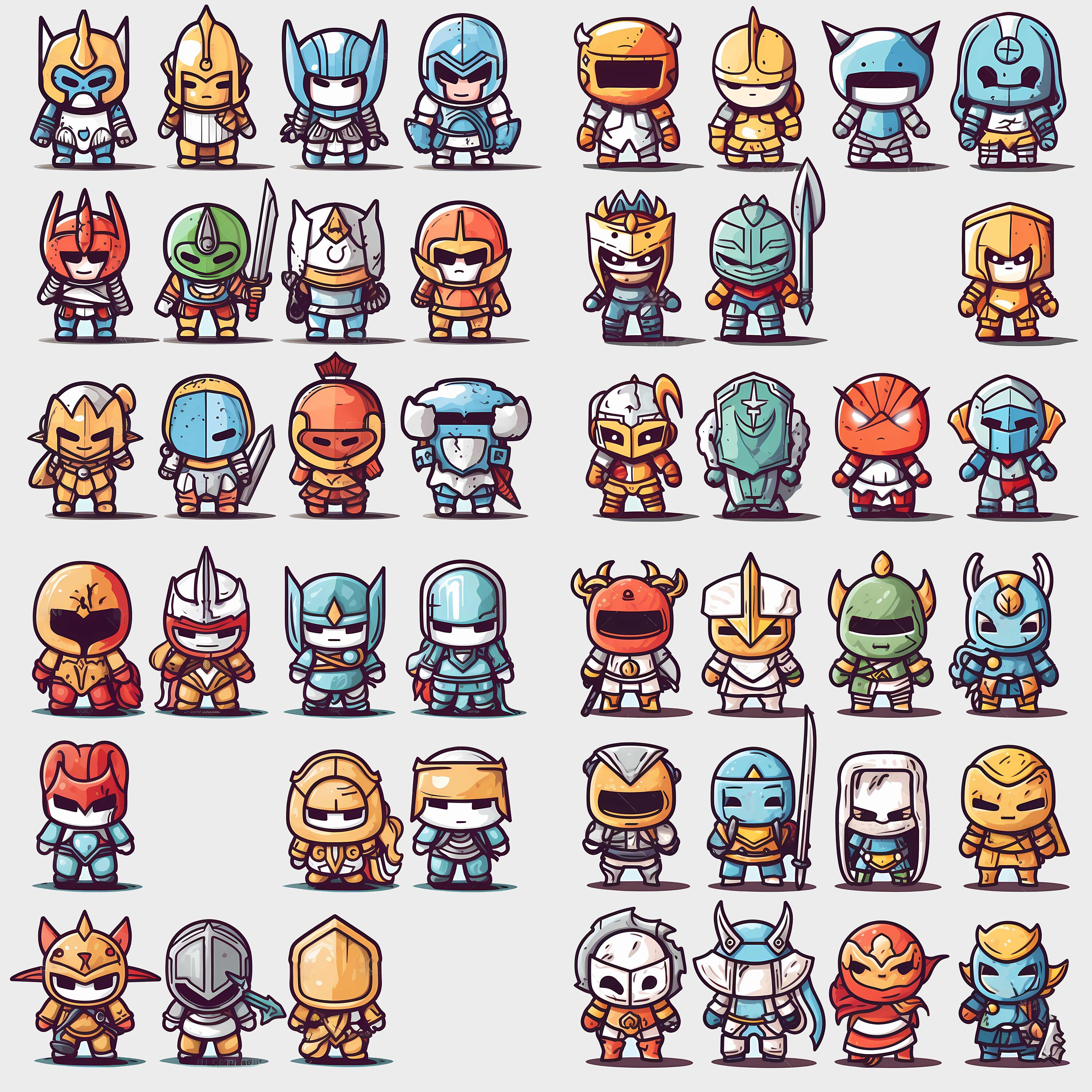 46 Heroic Knights Print and Cut Stickers Bundle, Printable Stickers ...