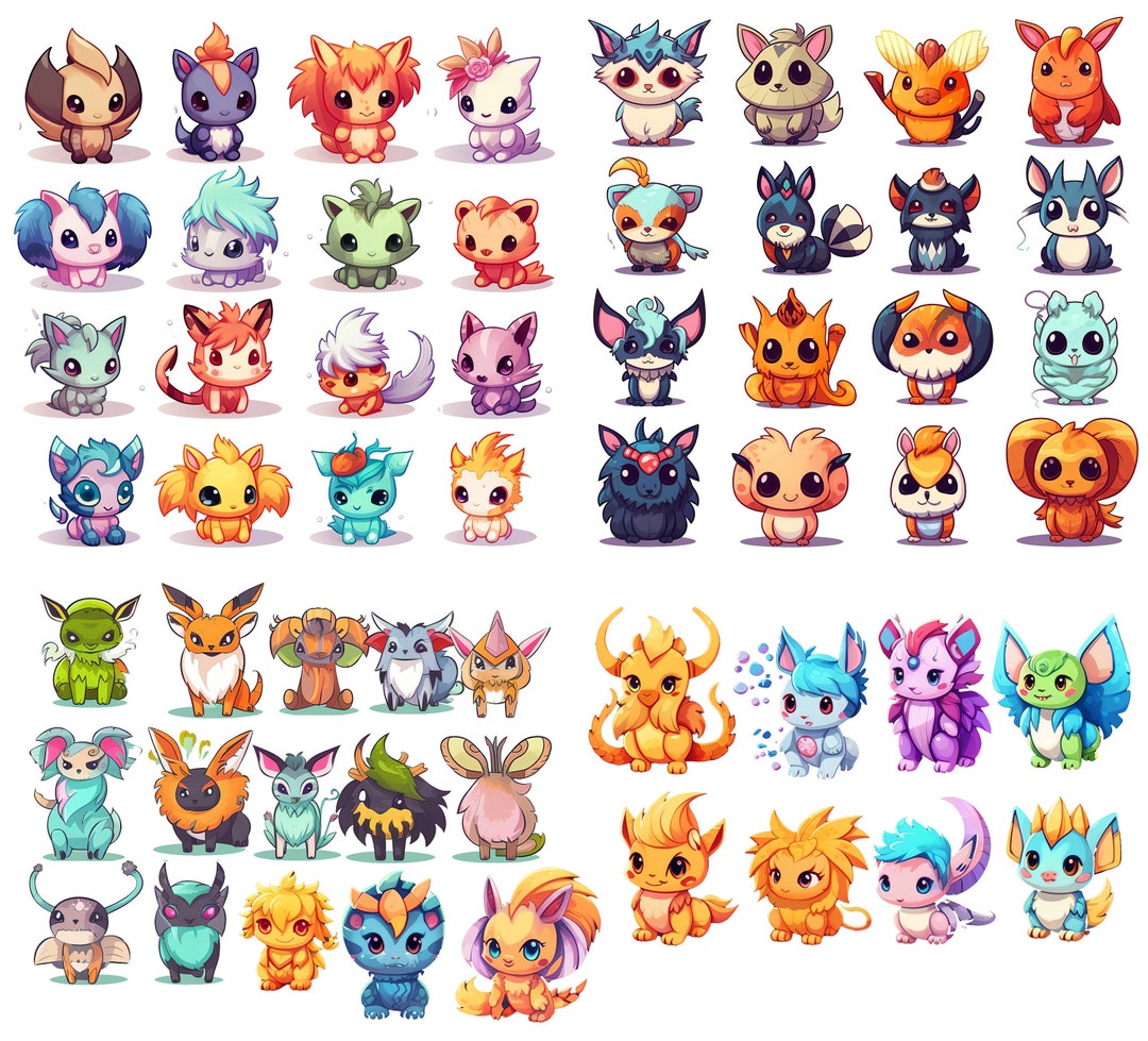 Enchanting Fantasy Creatures Icon Pack - 55 Chibi Art Style PNG Icons ...