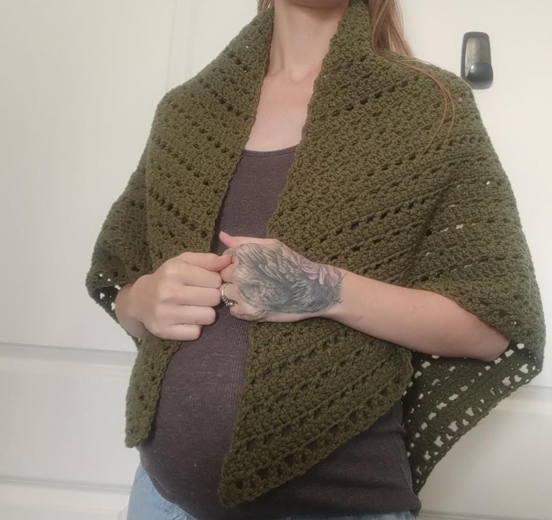Olive Green Shawl - Etsy