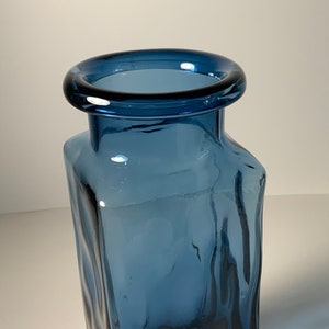 Set of 2 Indigo Dimple Glass Bottle Vases 7 In. - Etsy