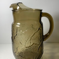 Engraved Glassware, Etched Glass Pitcher, Hand Painted, Pitcher 10 ...